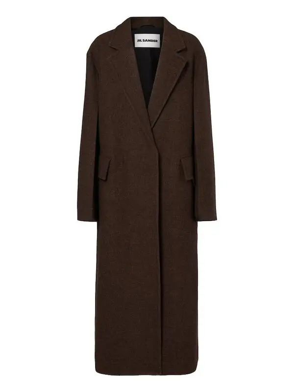 JIL SANDER Oversized Wool Coat - Brown
