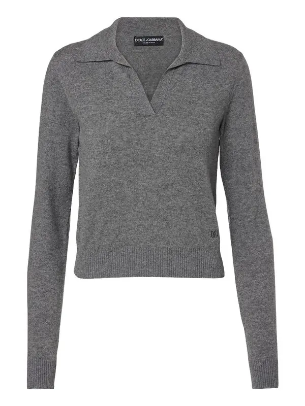 Dolce & Gabbana Cashmere Polo Sweater - Grey