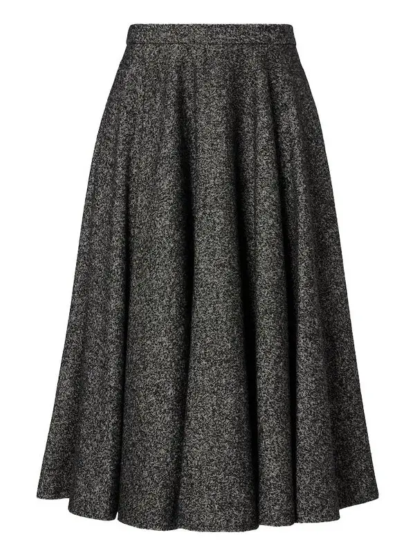 Dolce & Gabbana Wool-blend Midi Skirt - Grey
