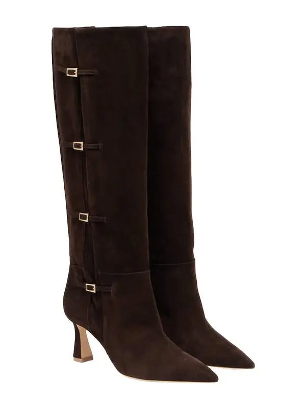MALONE SOULIERS Nolan 70 Suede Knee-high Boots - Brown