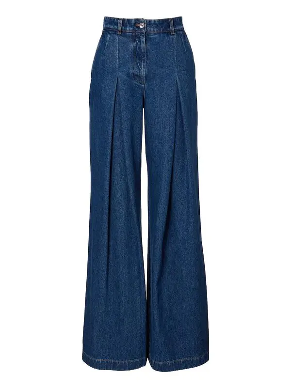Dolce & Gabbana Pleated Wide-leg Jeans - Blue