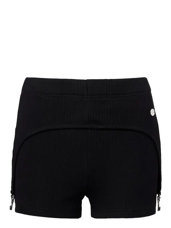 JEAN PAUL GAULTIER Ribbed-knit Cotton Jersey Shorts - Black