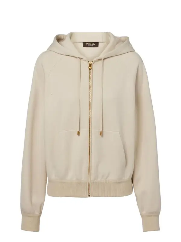 Loro Piana Viera Cotton, Silk, And Cashmere Hoodie - Beige