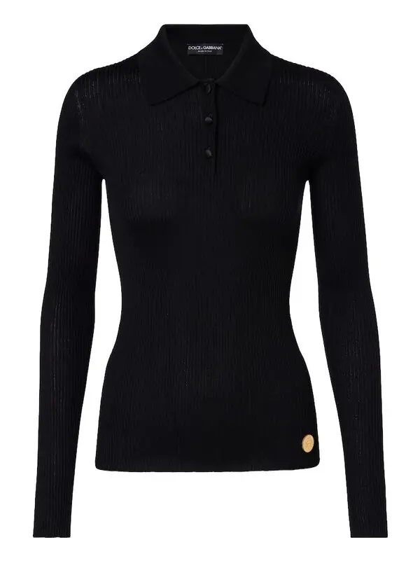 Dolce & Gabbana Cashmere Polo Sweater - Black