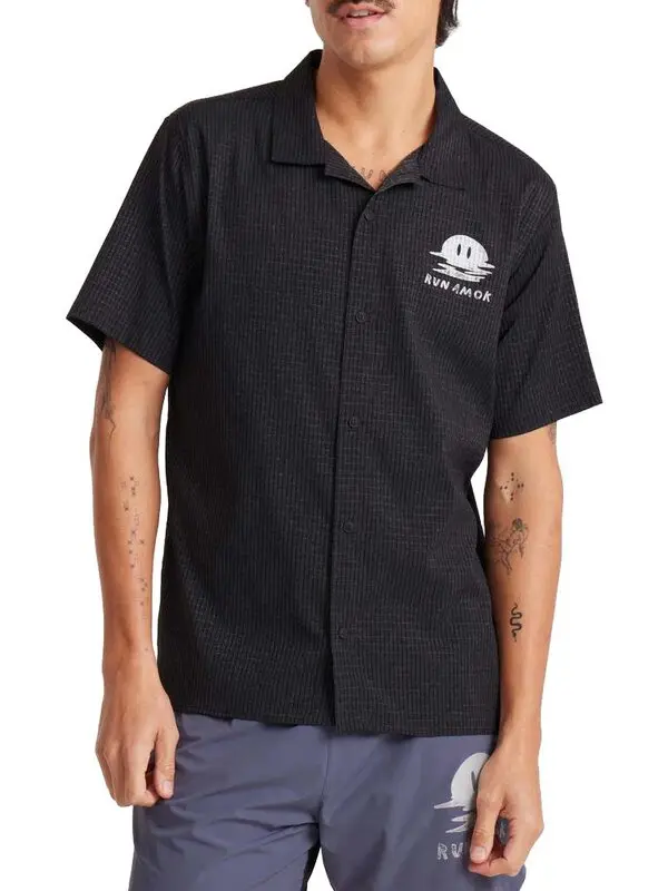 ROARK Bless Up Trail Performance Short Sleeve Button-up Shirt - Black