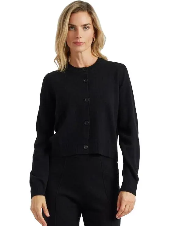 Chinti & Parker Wool Cashmere Cropped Cardigan - Black