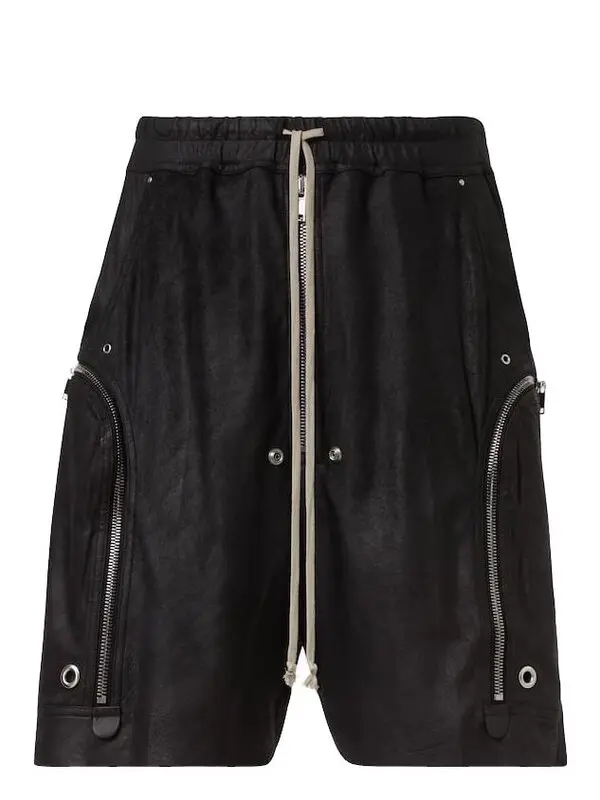 Rick Owens Bauhaus Bela Leather Shorts - Black