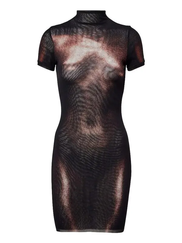 Jean Paul Gaultier Trompe L'oeil Mesh Minidress - Multicoloured