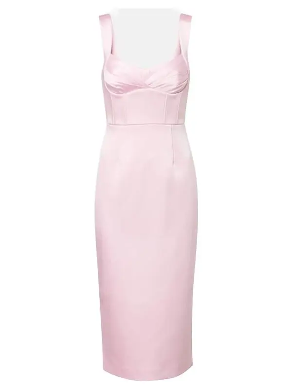 Rebecca Vallance Aymee Satin Midi Dress - Pink