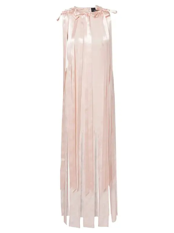 Simone Rocha Bow-detail Floral Jacquard Maxi Dress - Pink