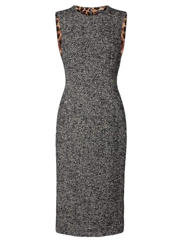 Dolce & Gabbana Checked Midi Dress - Grey