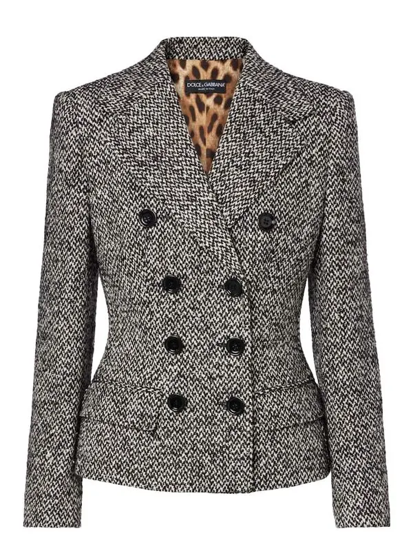 Dolce & Gabbana Double-breasted Wool-blend Jacket - Grey