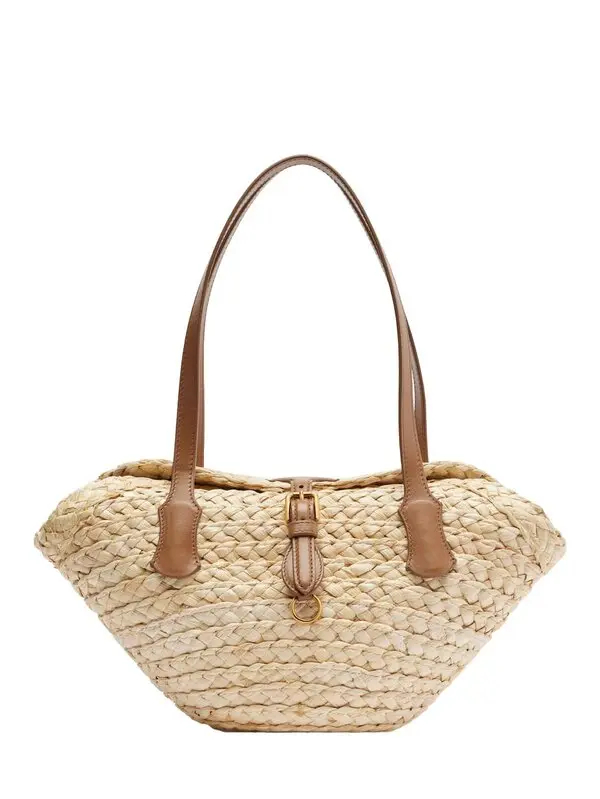 Dolce & Gabbana Capri Small Raffia Basket Bag - Beige