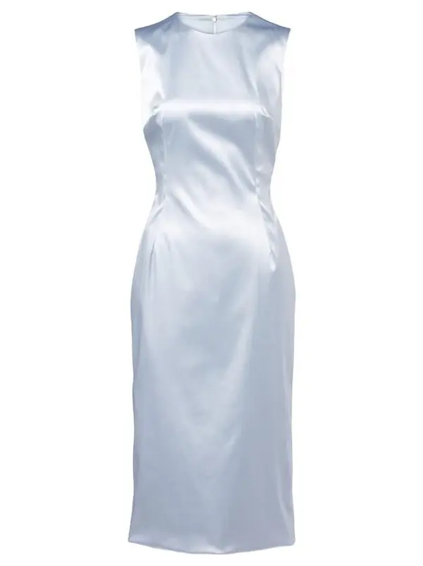 Dolce & Gabbana Satin Midi Dress - Blue