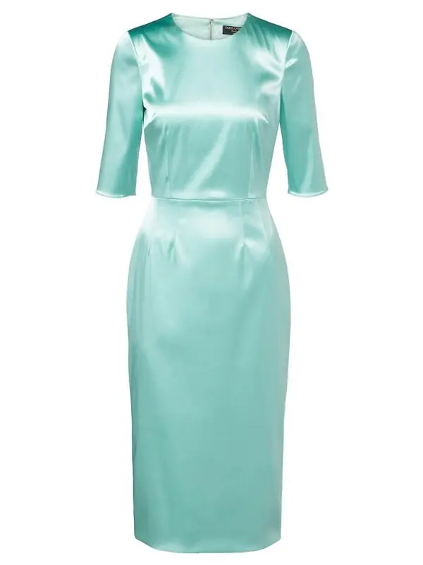 Dolce & Gabbana Satin Midi Dress - Green
