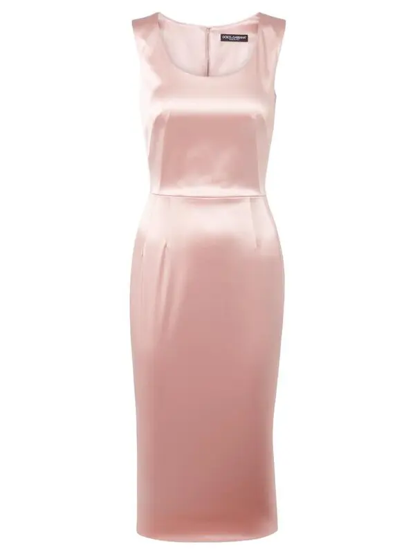 Dolce & Gabbana Satin Midi Dress - Pink