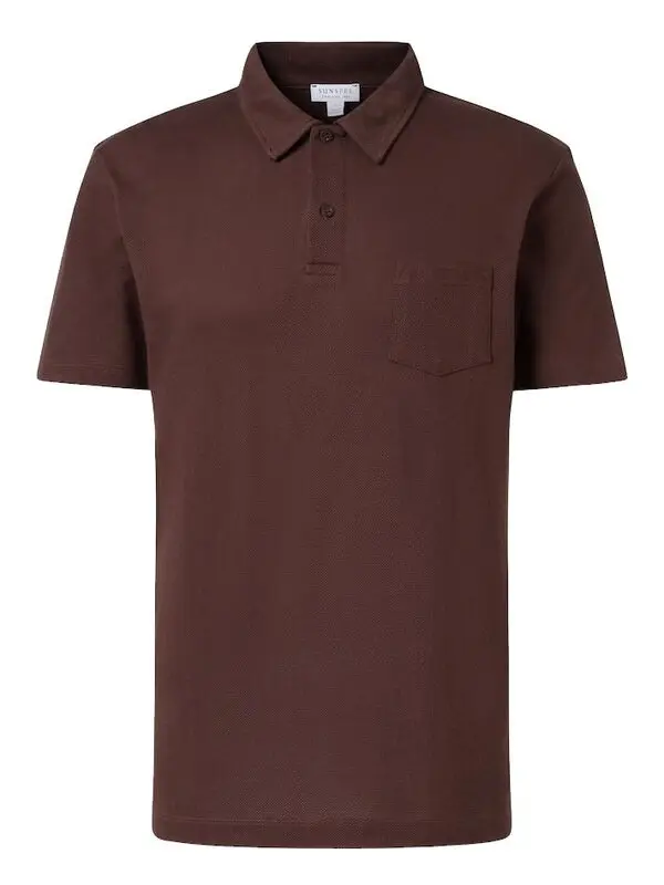 Sunspel Cotton Polo Shirt - Brown