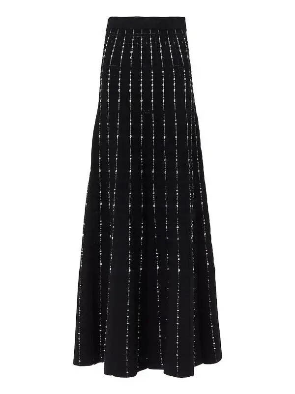 JOSEPH Ribbed-knit Cotton-blend Maxi Skirt - Black