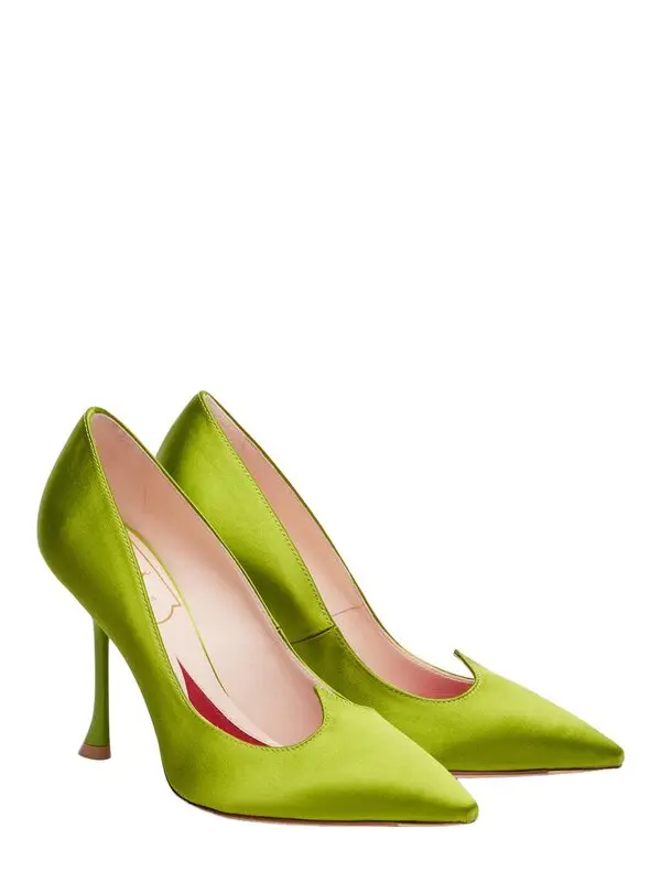 ROGER VIVIER I Love Vivier 100 Satin Pumps - Green