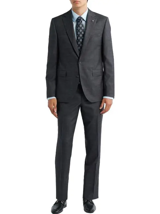 JACK VICTOR Esprit Grey Mélange Wool Suit - Charcoal