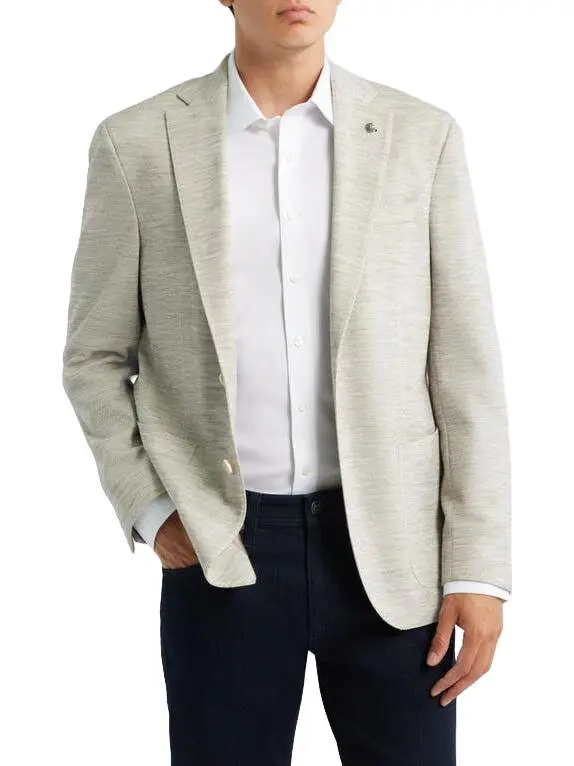 JACK VICTOR Hartford Knit Wool Mélange Sport Coat - Sand