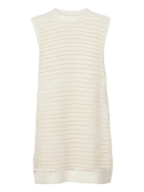 LESET Lucy Crochet Cotton Minidress - White