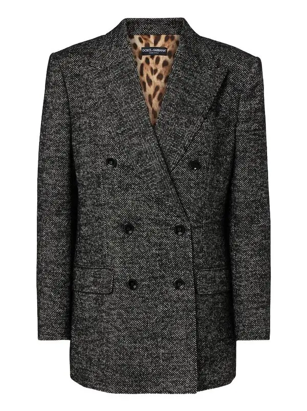 Dolce & Gabbana Double-breasted Wool-blend Jacket - Grey