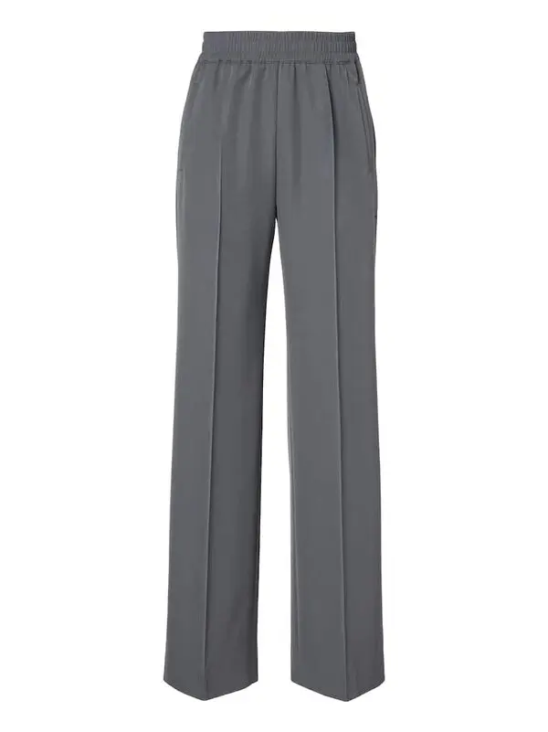 Dolce & Gabbana Virgin Wool Gabardine Straight Pants - Grey