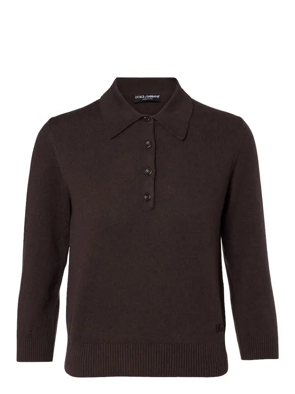 Dolce & Gabbana Cashmere Polo Sweater - Brown