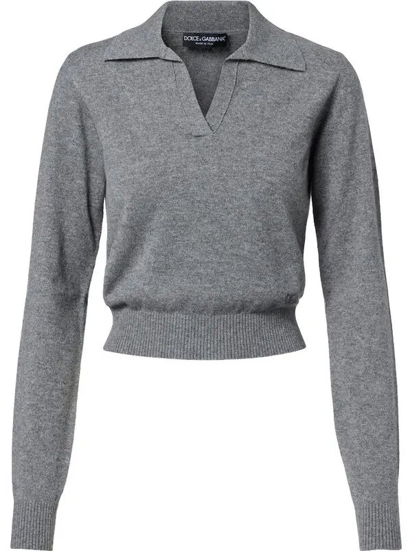 Dolce & Gabbana Cashmere Polo Sweater - Grey