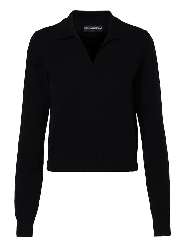 Dolce & Gabbana Cashmere Polo Sweater - Black