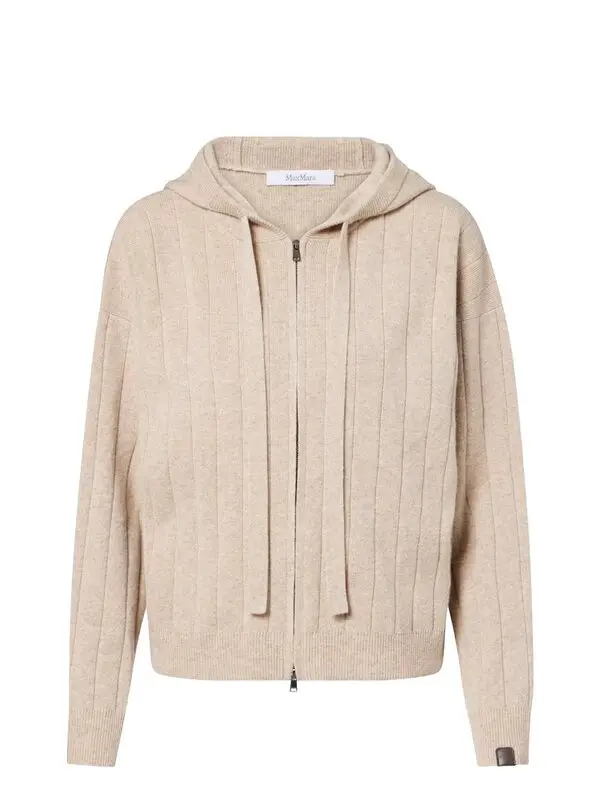 Max Mara Rubiera Cashmere Zip-up Hoodie - Beige