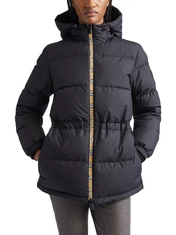 Burberry Keswick Quilted Down Hooded Puffer Jacket - Black