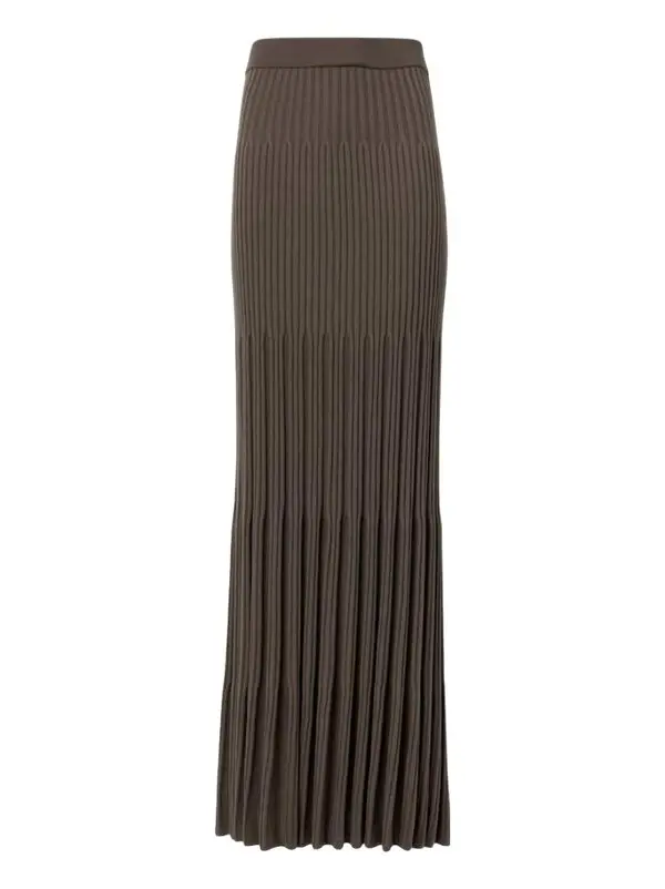 JOSEPH Merino Ribbed-knit Wool Maxi Skirt - Brown