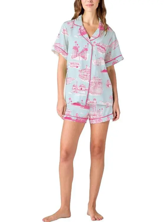 KATIE KIME California Toile Shorts Set - Light Blue