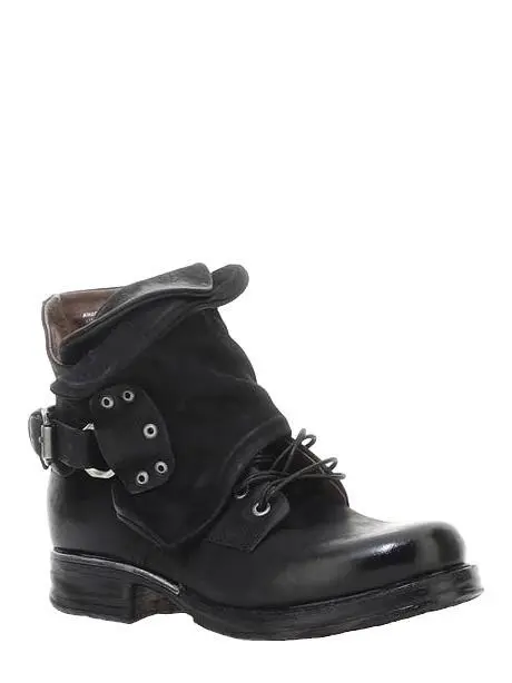 A.S.98 Simon Ii Moto Bootie - Black