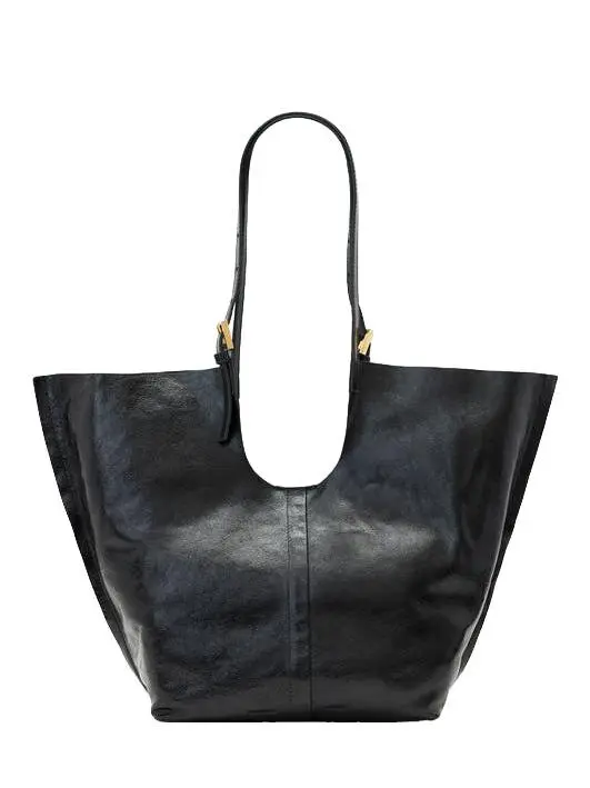 ALLSAINTS Ara Shine Tote Bag - Glazed Black