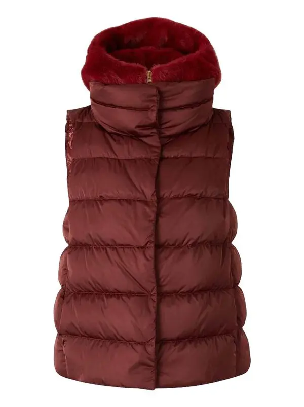 Herno Padded Vest With Detachable Hood - Red