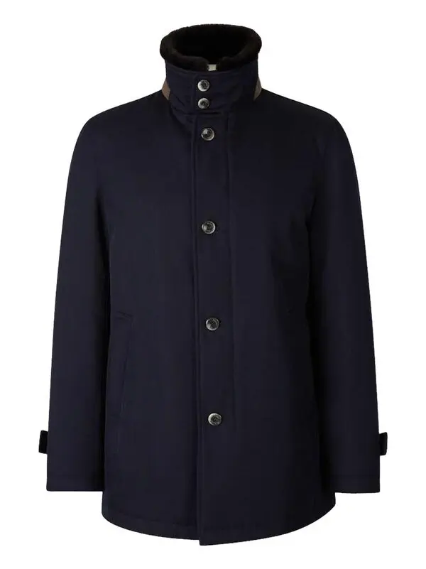 Herno Long Wool Coat - Navy Blue