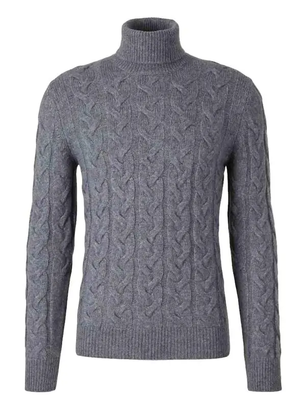 GRAN SASSO High Neck Merino Wool Sweater - Grey