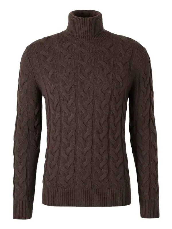 GRAN SASSO High Neck Merino Wool Sweater - Brown
