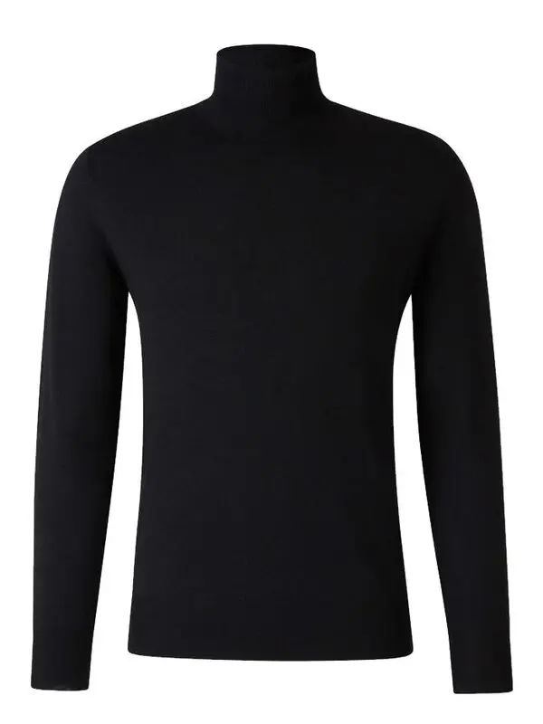 Canali High Neck Wool Sweater - Black