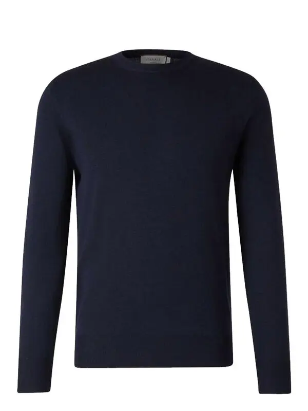 Canali Wool Knit Sweater - Navy Blue
