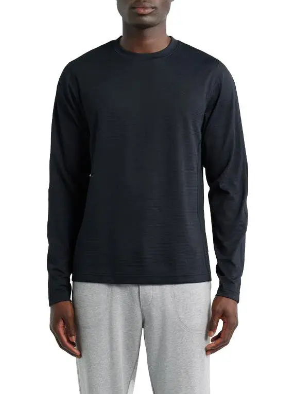 Reigning Champ Solotex® Mesh Tiebreak Performance Long Sleeve T-shirt - Heather Black