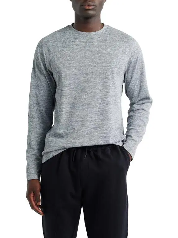 Reigning Champ Solotex® Mesh Tiebreak Performance Long Sleeve T-shirt - Heather Grey