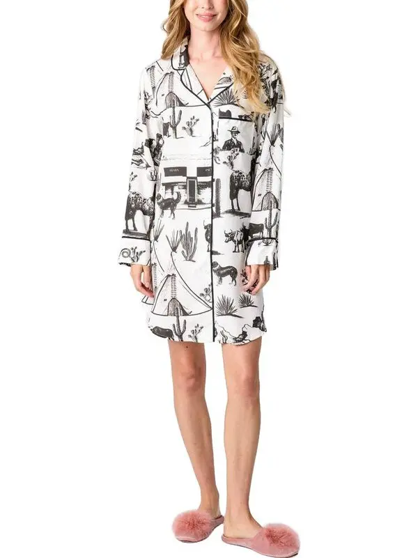 KATIE KIME Marfa Toile Sleep Shirt - White