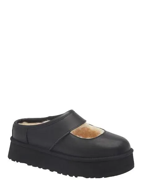 UGG Bea Genuine Shearling Lined Platform Mary Jane - Black