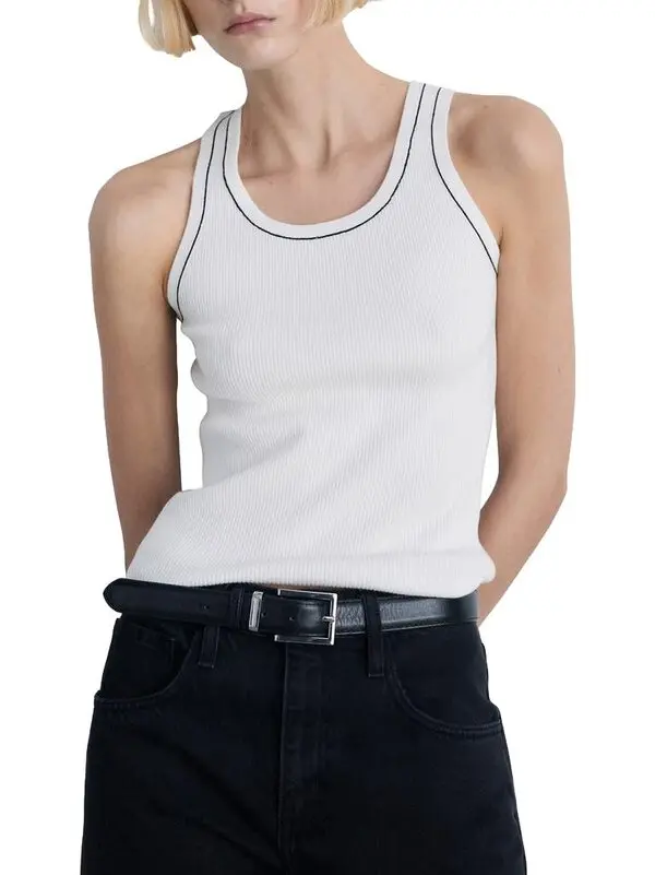 Mango Ribbed Tank - Ecru