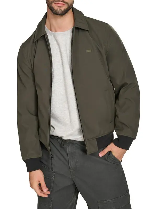 LEVI'S Laydown Collar Water Resistant Insulated Bomber Jacket - Olive