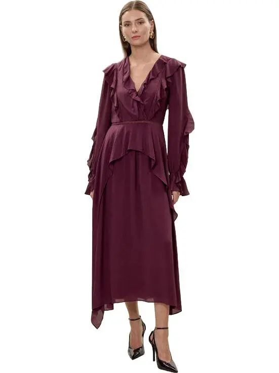 Rebecca Taylor Lillith Tea Length Dress - Mulberry